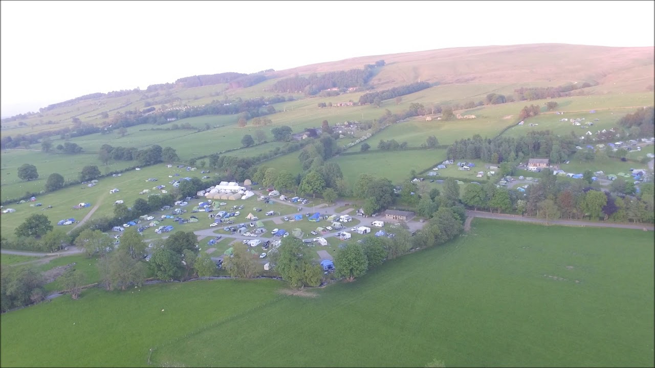 Waterside House Campsite. Lake Ullswater Aerial footage 4K. lake ...