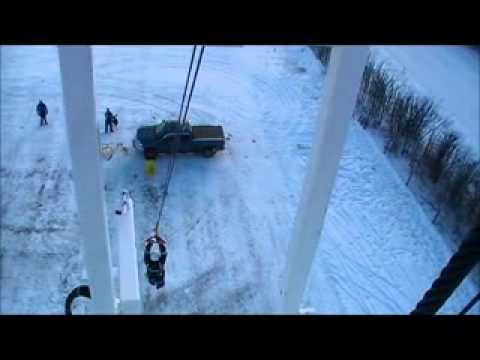 High Mark Service Rig Rod Basket Shot from Derrick - YouTube