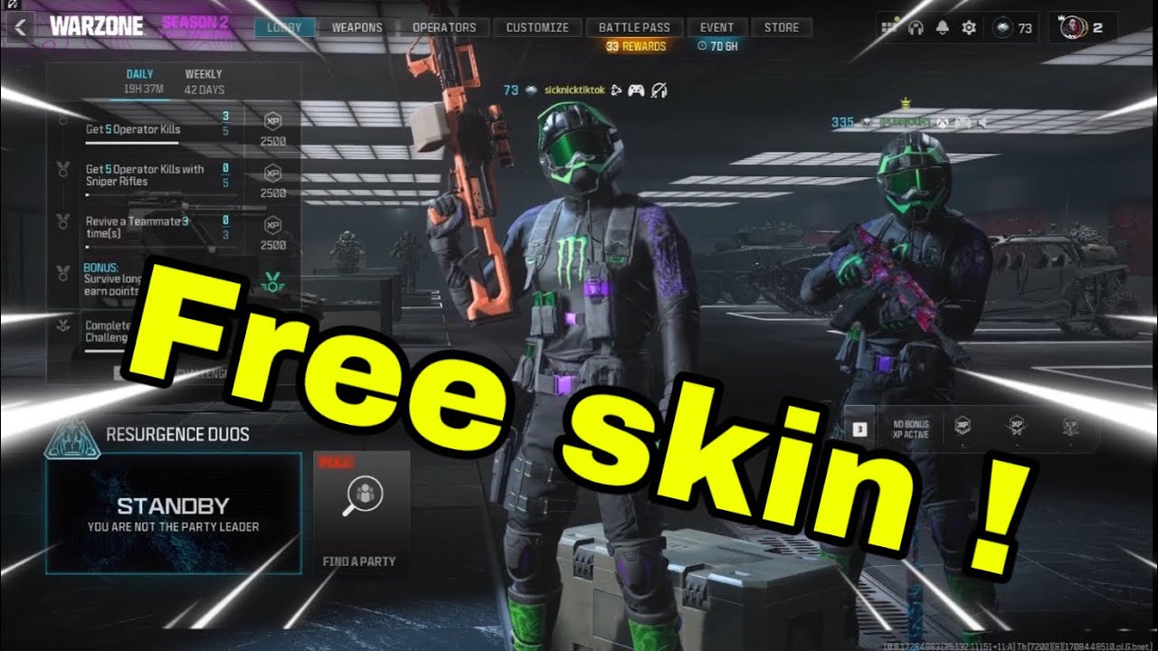 *FREE* operator SKIN in Warzone ( MW3 WARZONE ) - YouTube