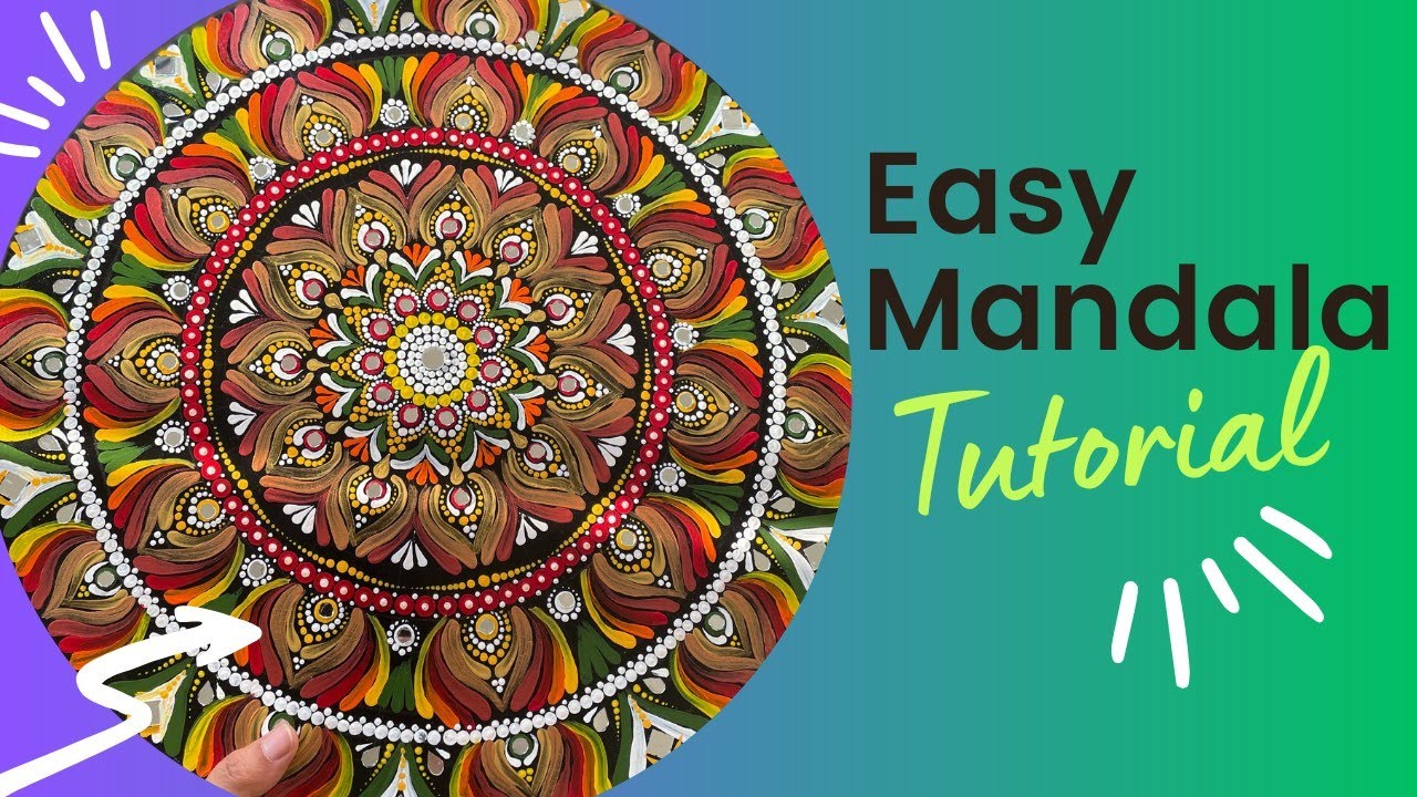 Easy mandala tutorial #art #rjartbeee - YouTube