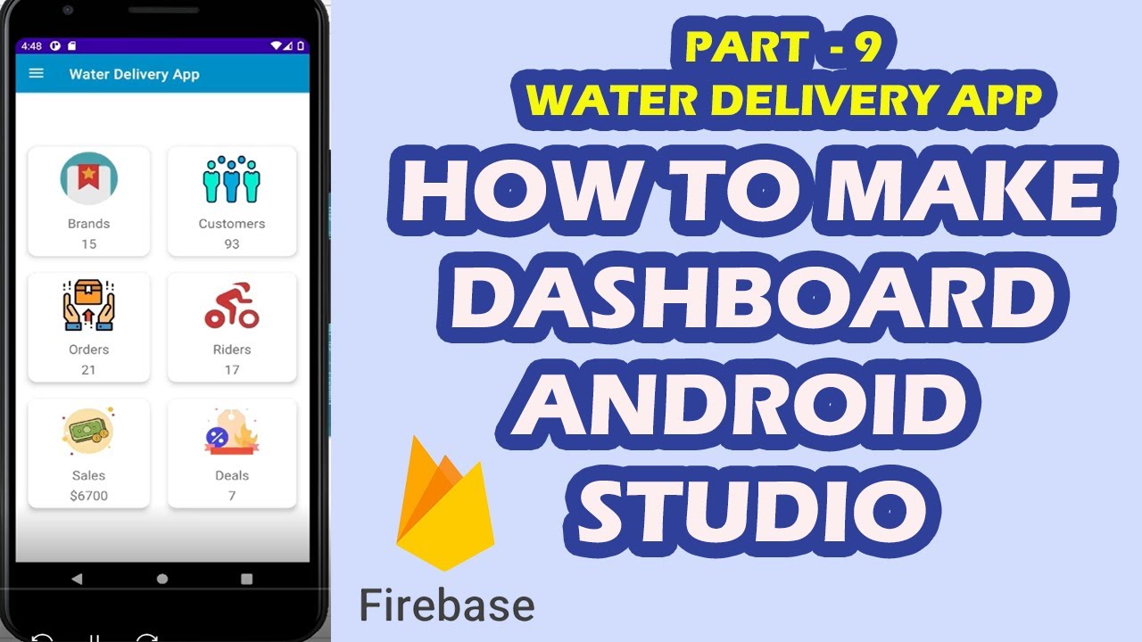 Water Delivery Android App - 09 - How to Make Modern Material Dashboard ...