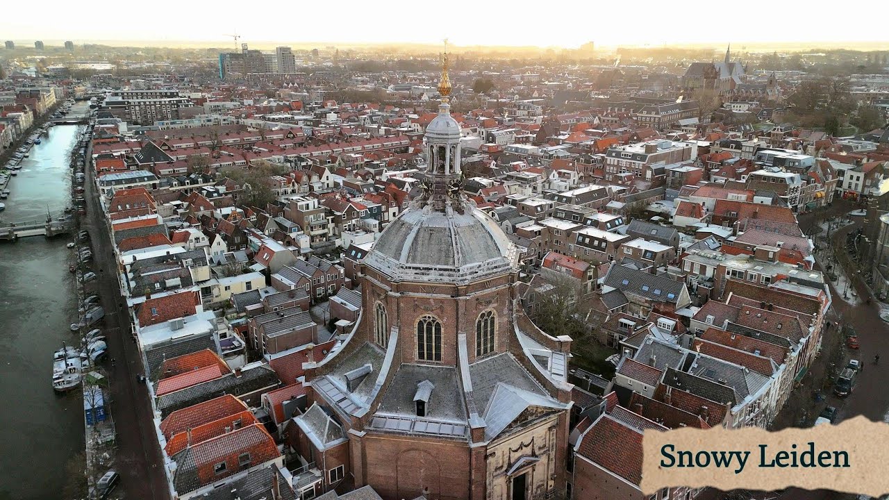 Snowy Leiden | Leiden in the snow | Aerial Views with DJI Mini 4 Pro ...