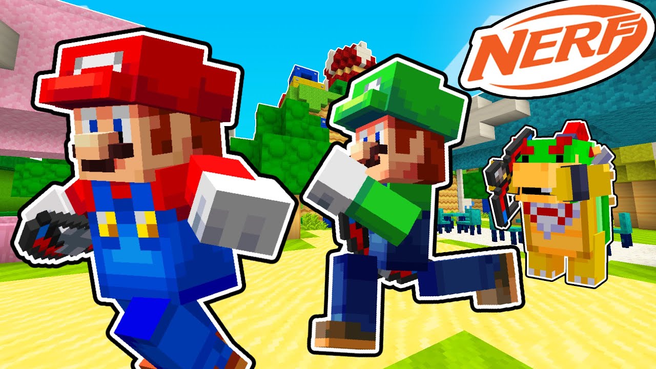 Minecraft Super Mario Nerf War! | Toad Town Rampage! - YouTube