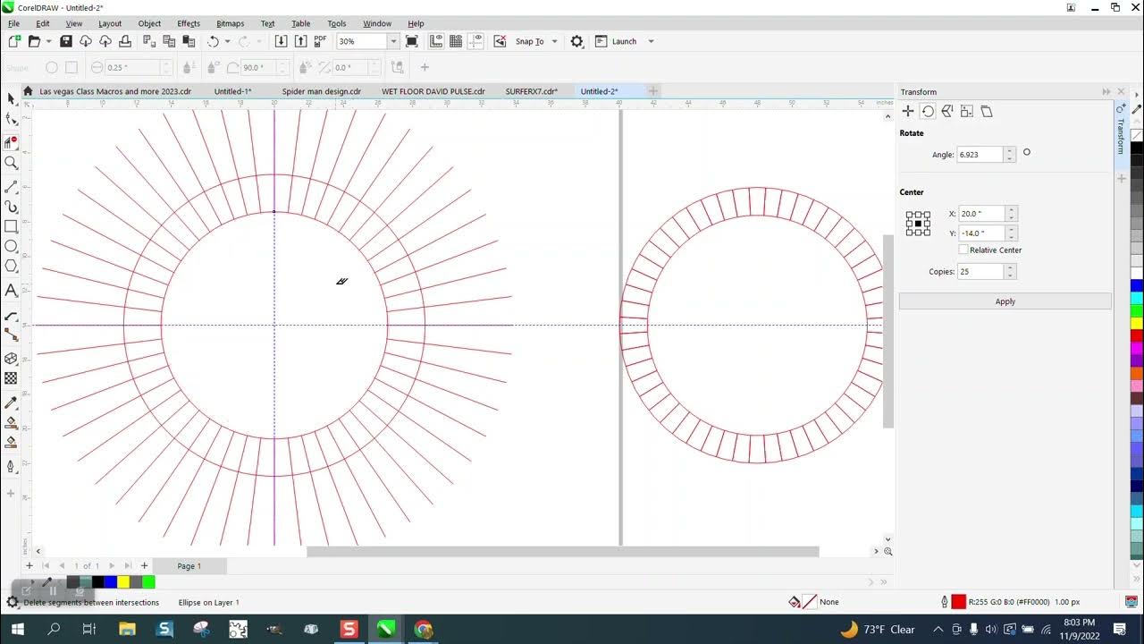 Corel Draw Tips & Tricks 52 segments around a Circle - YouTube