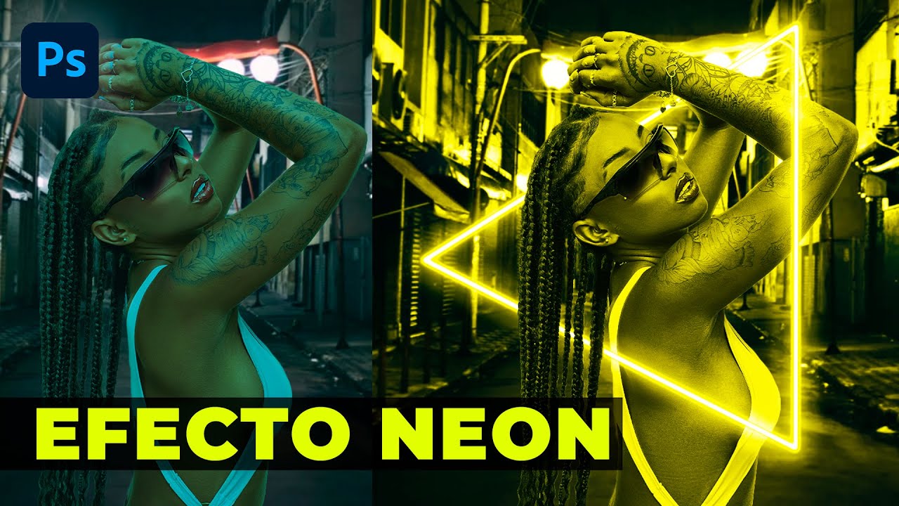 Como aplicar luz neón en imágenes | Tutorial Photoshop - YouTube