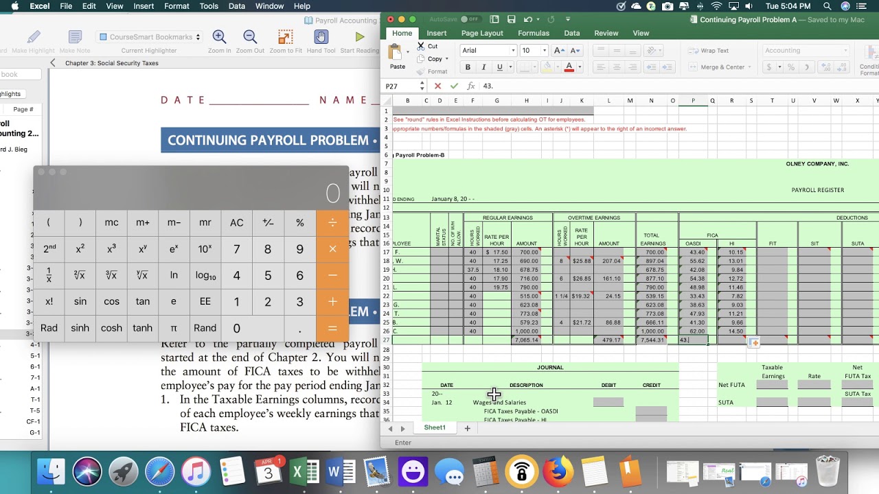 Continuing Payroll Problem A Week 3 - YouTube