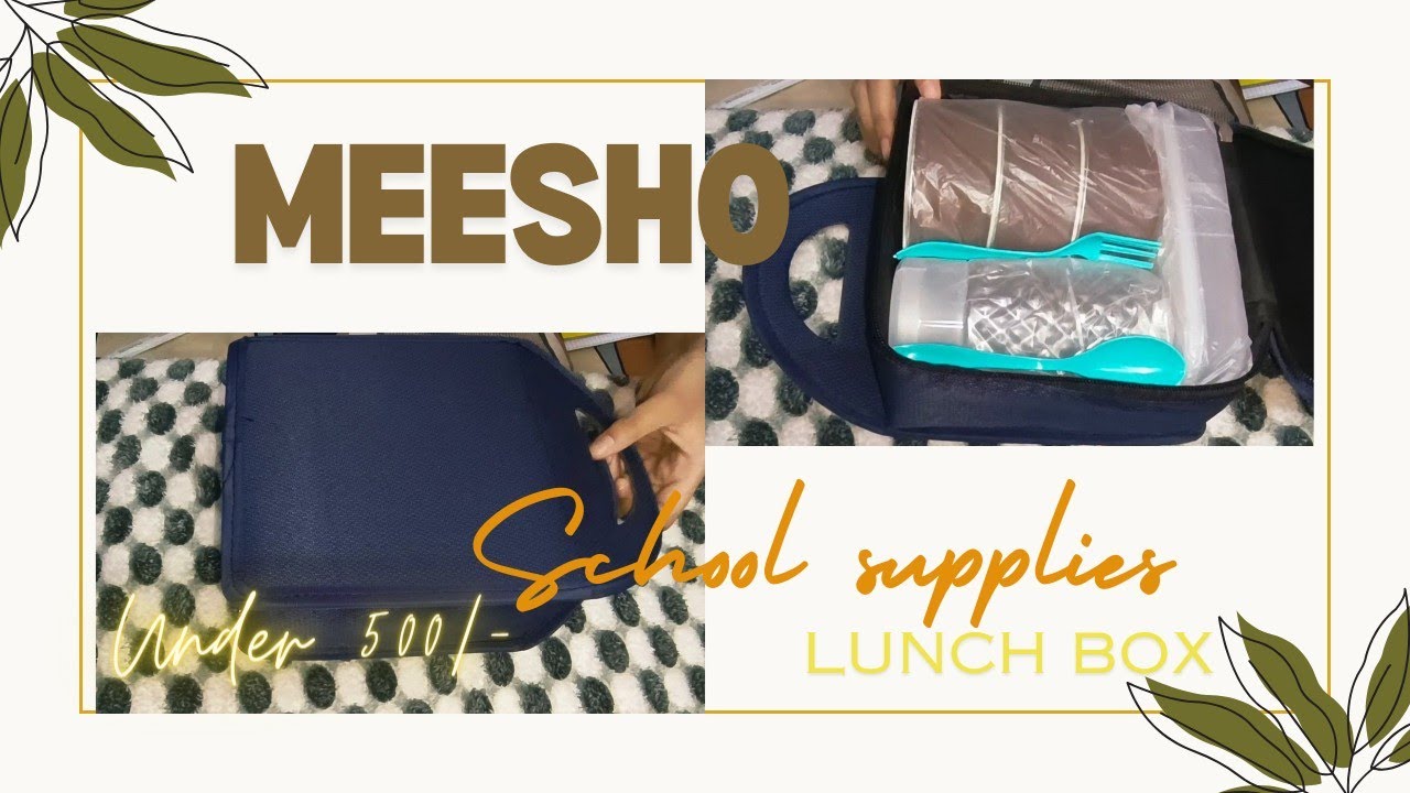meesho school supplies || unboxing lunch box || charming unboxer ...