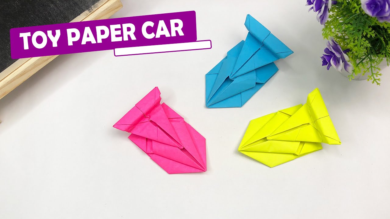 How to Make a Paper Toy Race Car - DIY Origami Race Car Tutorial 🏎️ ️ ...