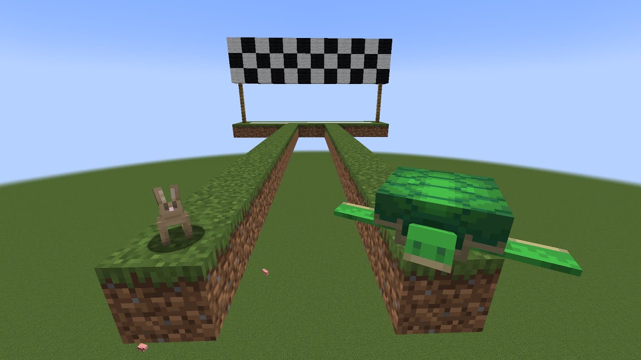 Minecraft turtle vs rabbit - YouTube