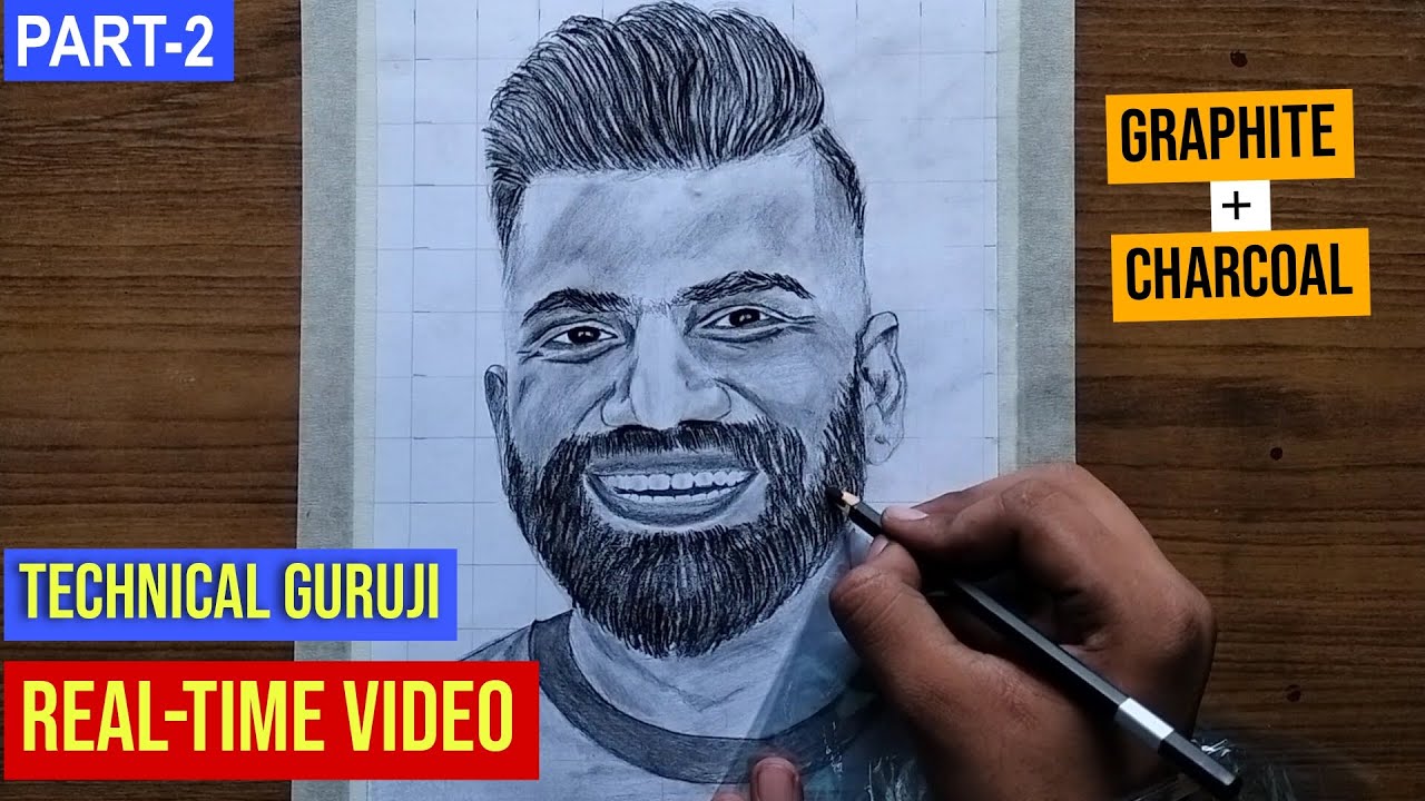 Technical Guruji Portrait Drawing Part 2 | Real-Time Drawing Tutorial ...
