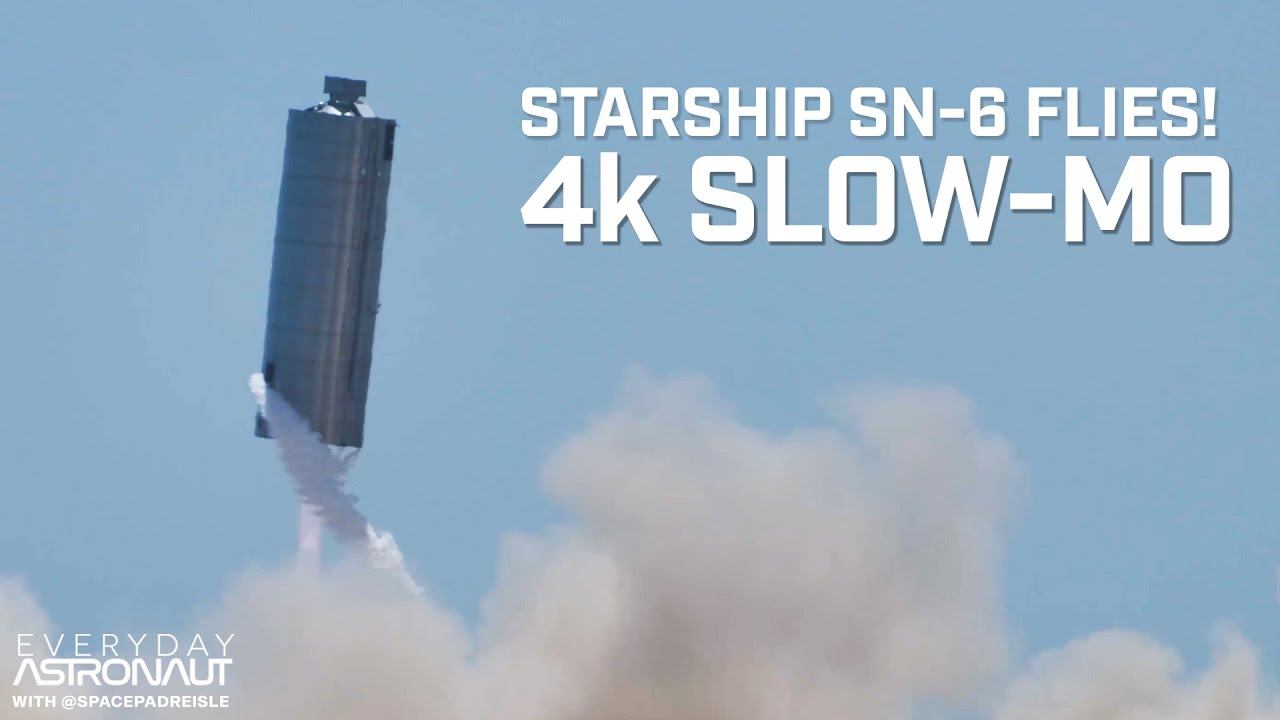 SpaceX Starship SN-6 Hop in 4k Slow Motion! - YouTube