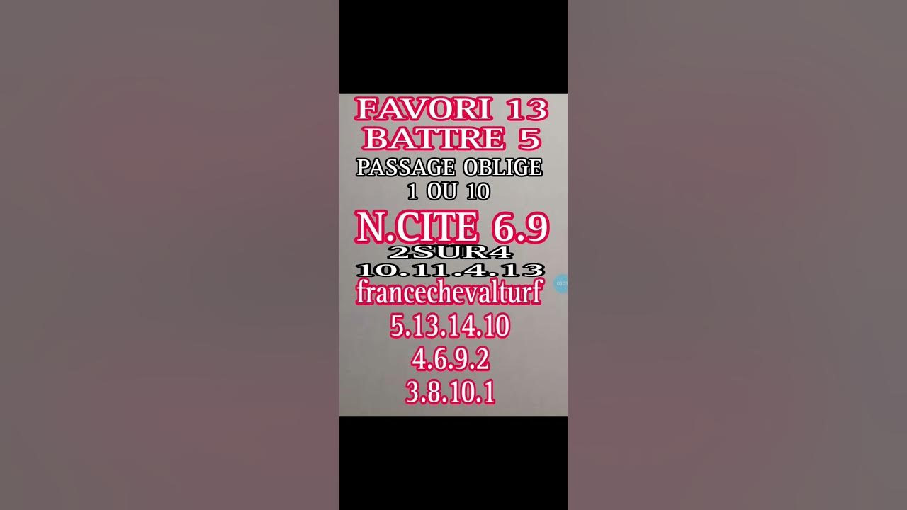 PRONOSTIC QUINTE A CHANTILLY R1C5 - YouTube