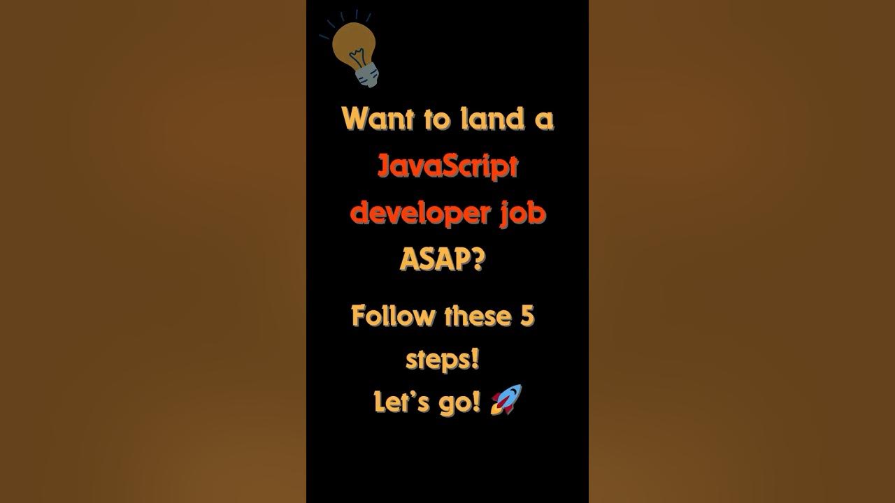 5 Steps to Get Hired as a JavaScript Developer FAST! 🚀🔥 - YouTube