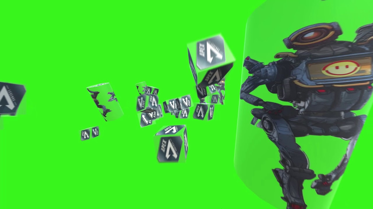 Green Screen Effects Apex Legends Logo plus Pathfinder in 3D Royalty ...