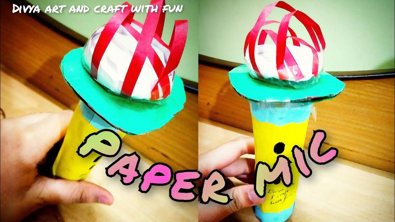 How to make paper mic || paper mic 🎤🎙️ || Divya art and craft with fun ...