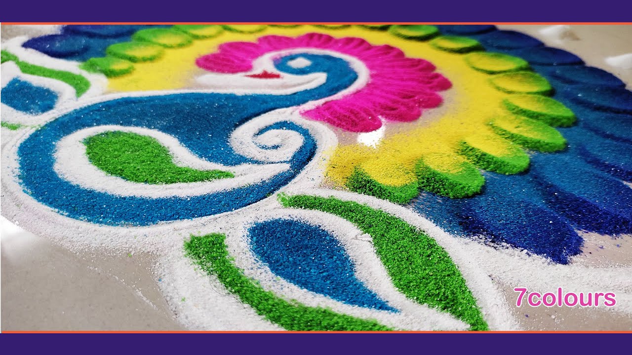 7colours rangoli/Rakhipornima rangoli/peacock rangoli/janmashtmi ...
