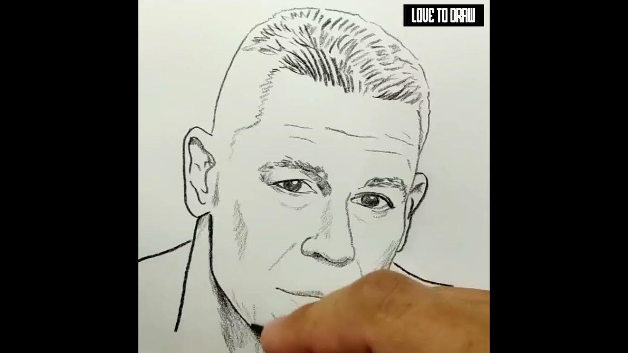 Very Easy How To Draw John Cena Learn Drawing Tutorial Youtube