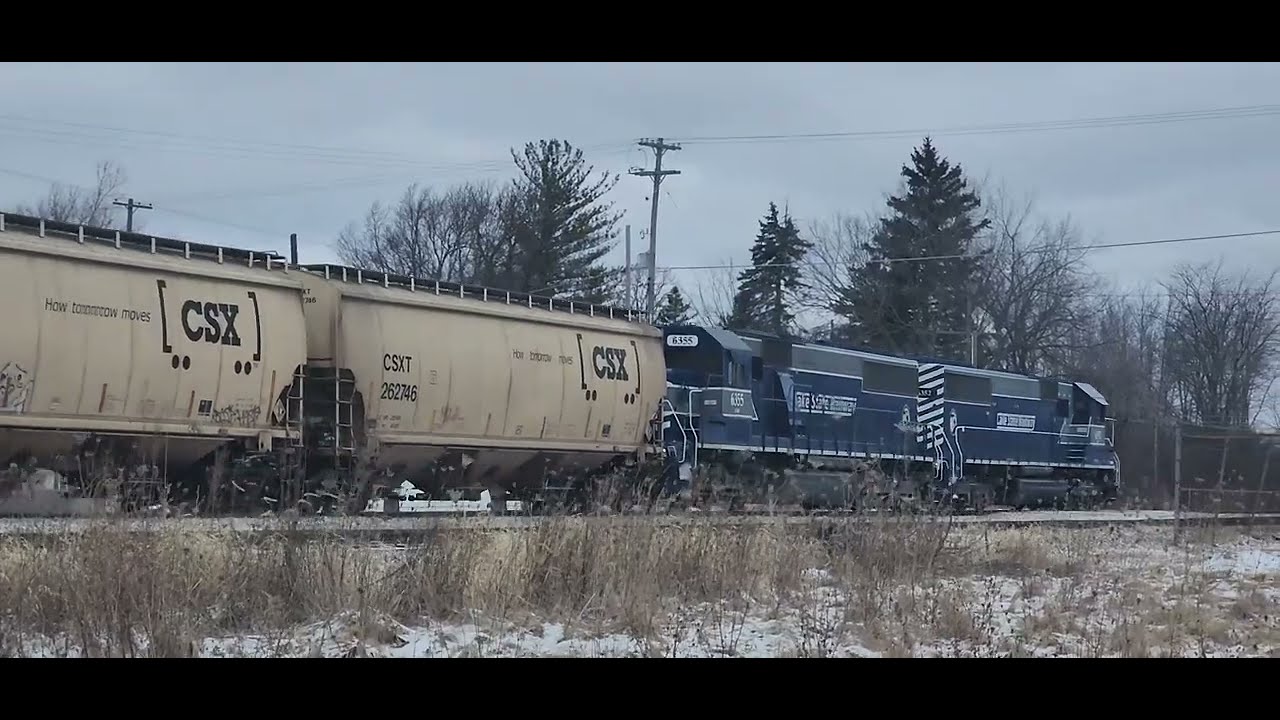 LSRC 6352 & LSRC 6355 Northbound Saginaw Grain Freight - YouTube