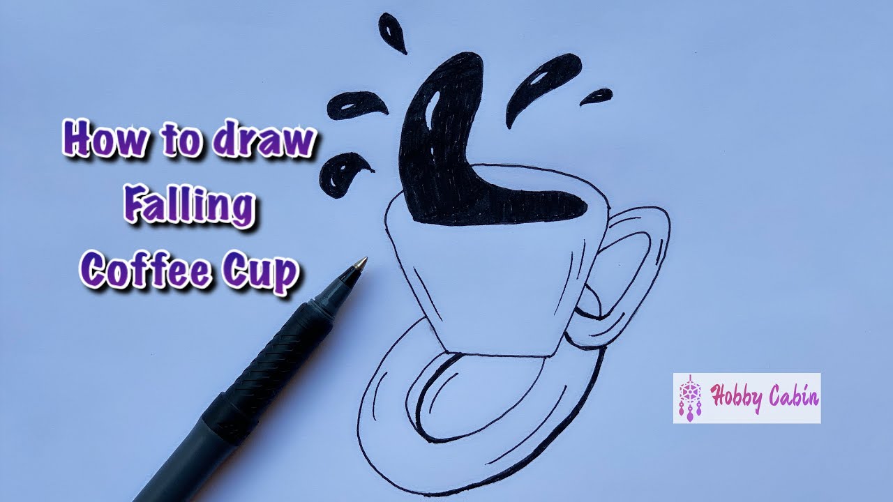 How To Draw Falling Coffee Cup Illustration - YouTube