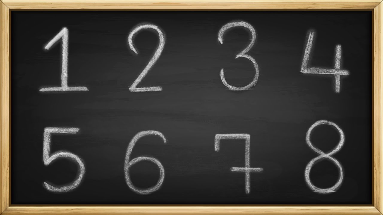Learn Numbers with Spellings on Blackboard | One Two Three to Ten | 123 ...