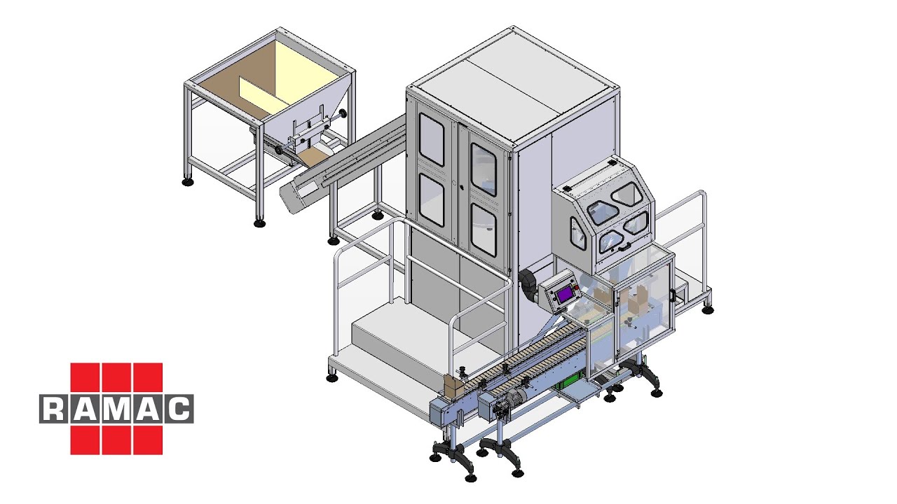 Weighing plus counting packaging line complete with box handling unit ...