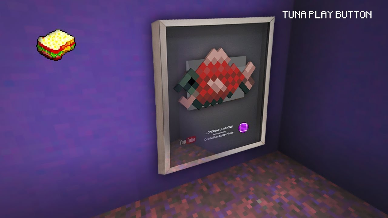Minecraft | How to make a Tuna Play Button - YouTube