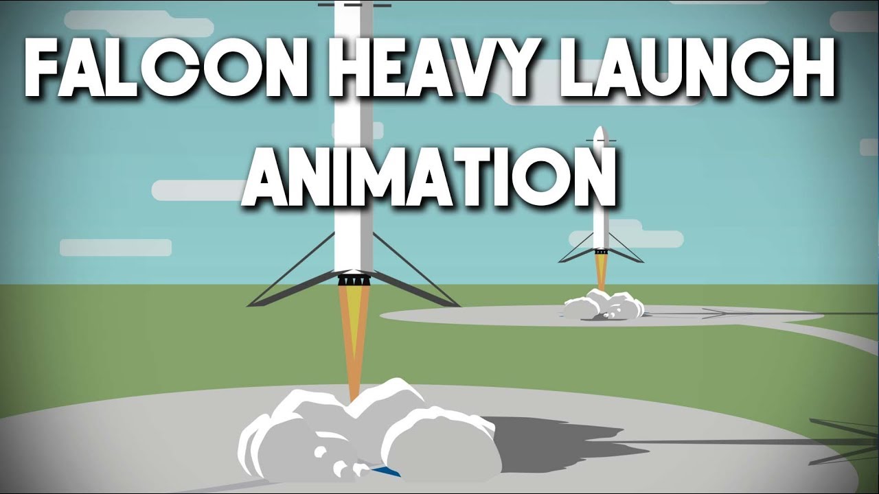 Falcon Heavy Launch Sequence 2D Animation [4K60p] - YouTube