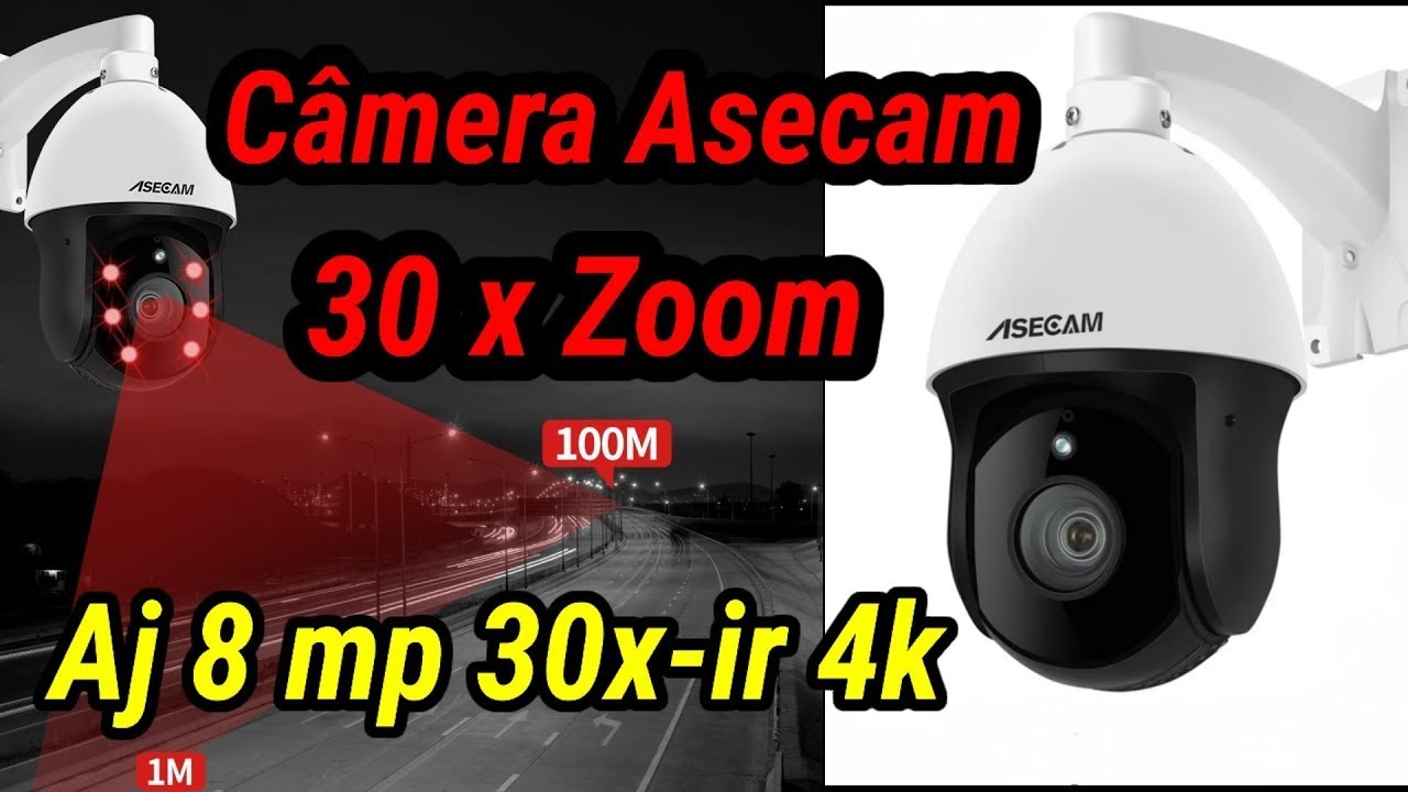 8MP 4K Câmera de Segurança ASECAM Zoom óptico 30X Rastreamento ...