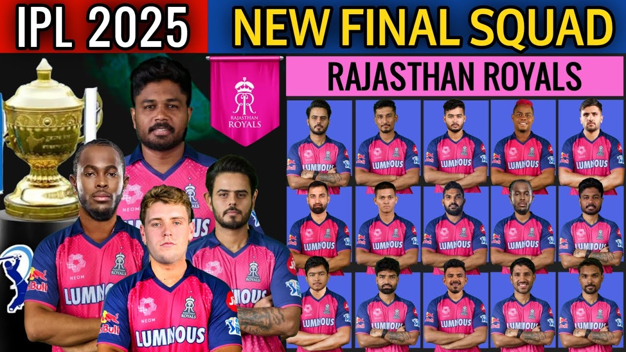 IPL 2025 | Rajasthan Royals New Final Squad | RR Team 2025 Players List ...
