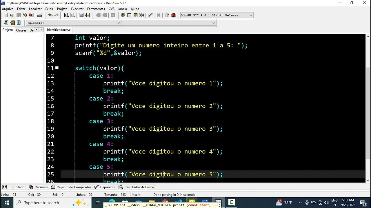Aula10 estrutura condicional switch - YouTube