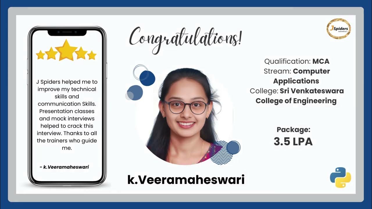 Student Successfully Placed | PYTHON Full Stack Development | Jspiders Marathahalli ...