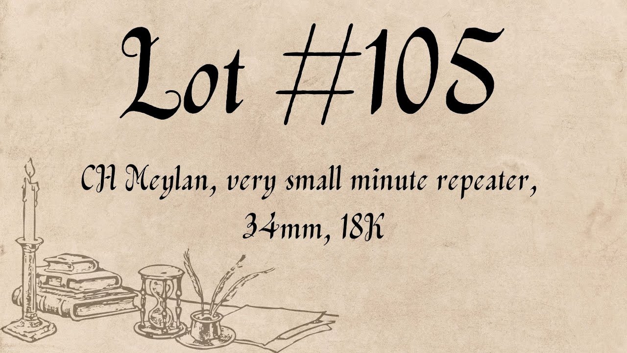 Lot 105 - CH Meylan, very small minute repeater, 34mm, 18K..Jones ...