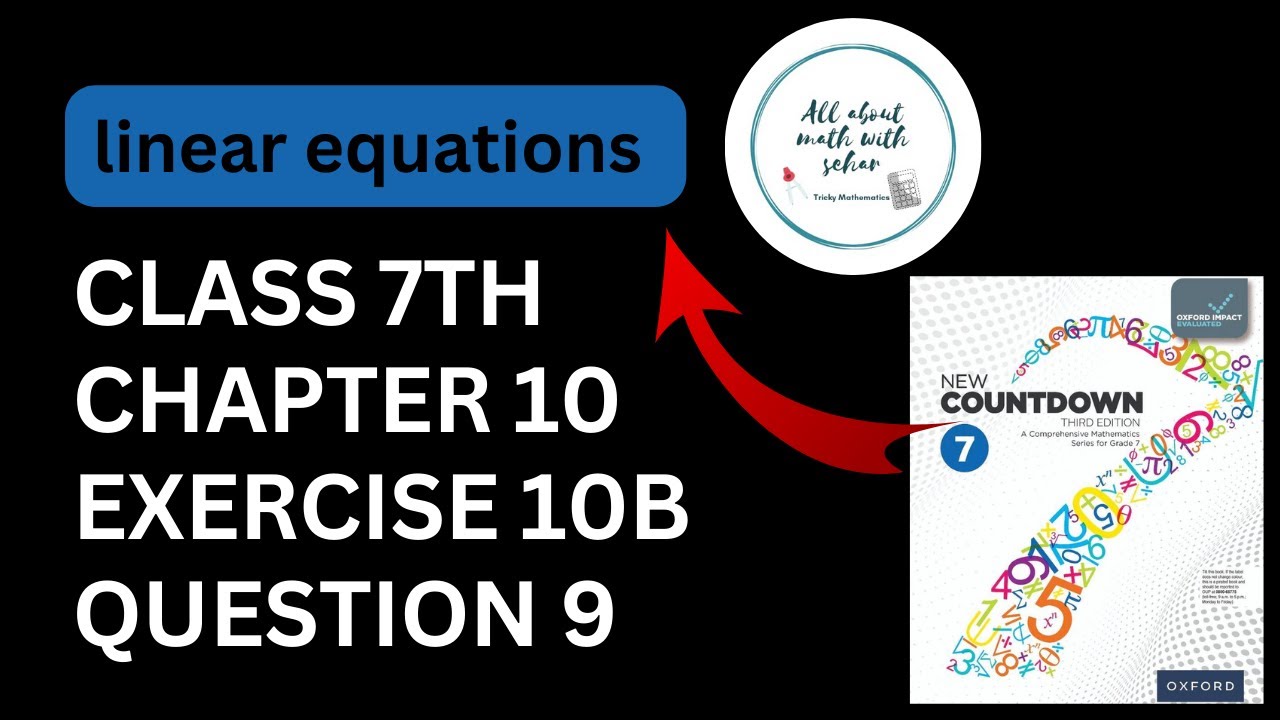 class 7th maths chapter 10 linear equations - YouTube