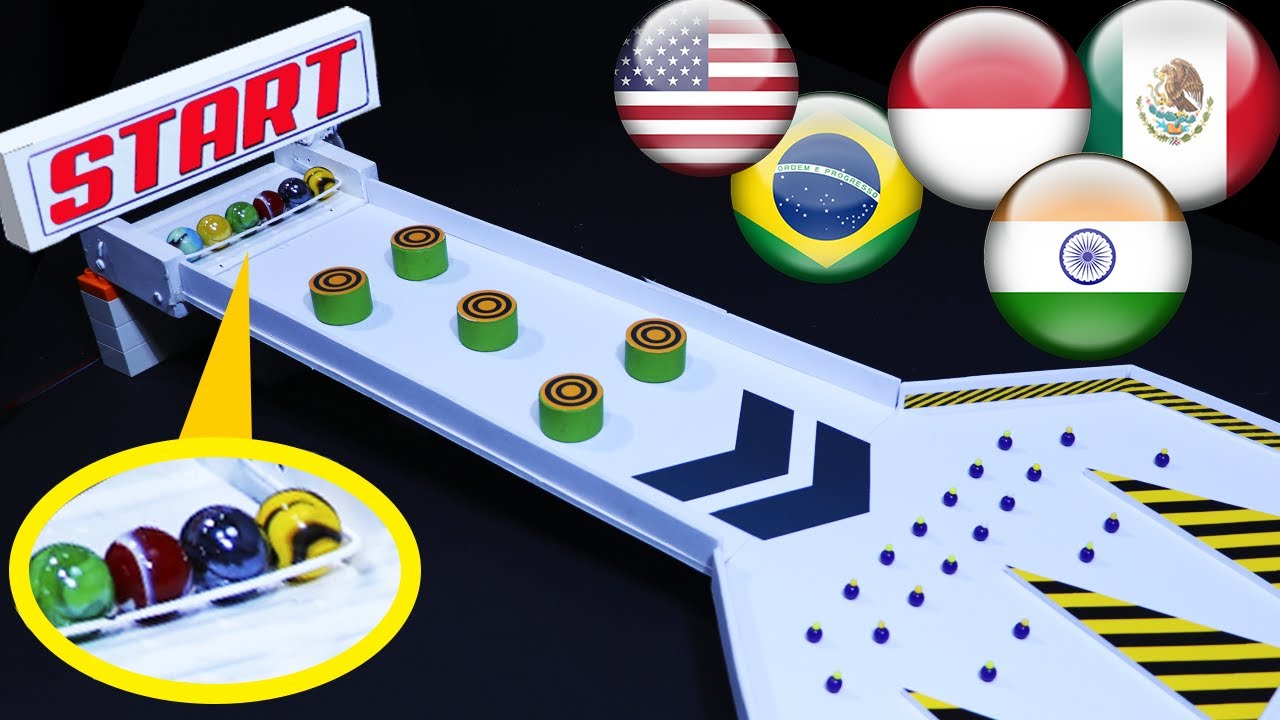 MARBLE RACE: Friendly #24 - PINBALL by Fubeca's Marble Runs - YouTube