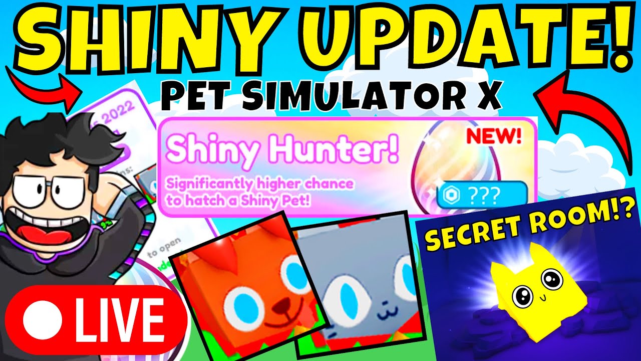 SHINY UPDATE w PET SIMULATOR X!🥳WPADAJ NA LIVE! KOŁO FORTUNY, KONKURSY ...