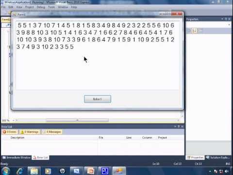 Visual Basic 2010 Express Tutorial 9 - Random Numbers - YouTube