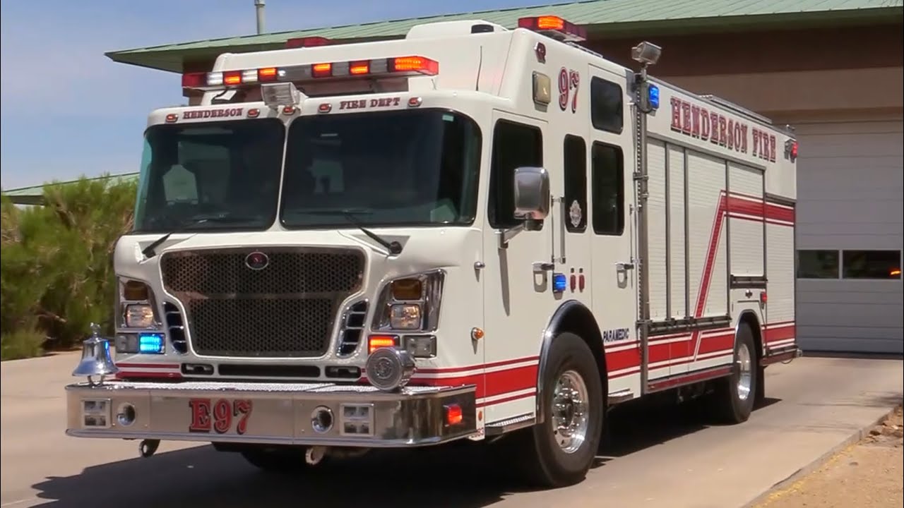 *Q Siren* Henderson Fire Department Engine 97 Responding Code 3 6/10/23 ...