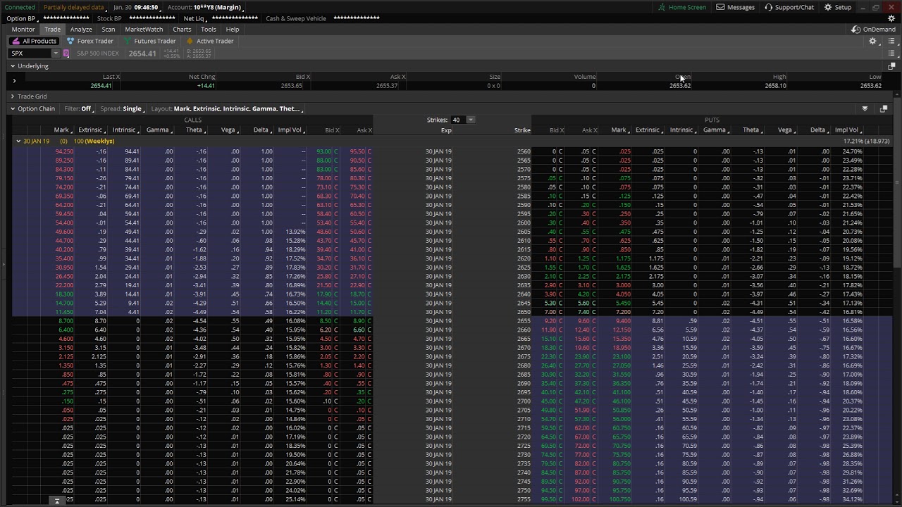 SPX 30JAN19, Full Day recording of SPX Options Chain. - YouTube