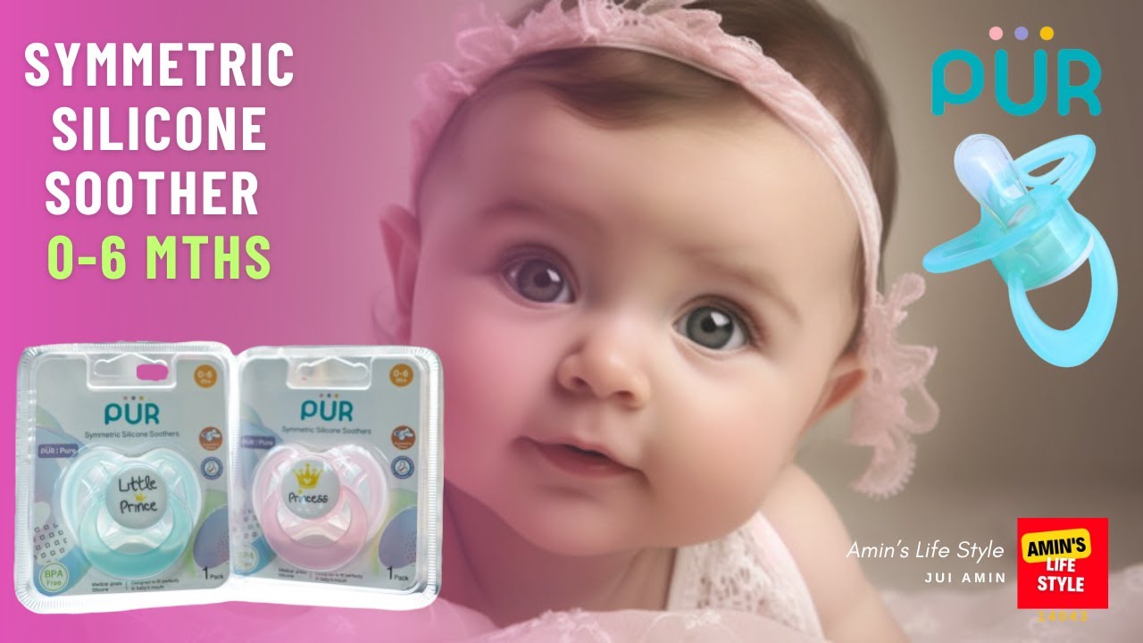 ০-৬ মাস বয়সী বাচ্চার জন্য PUR Symmetric Silicone Soother/ Pacifier ...