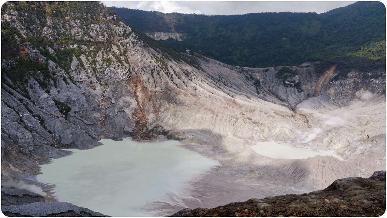 Gunung Tangkuban Parahu Volcanic Crater Indonesia - YouTube