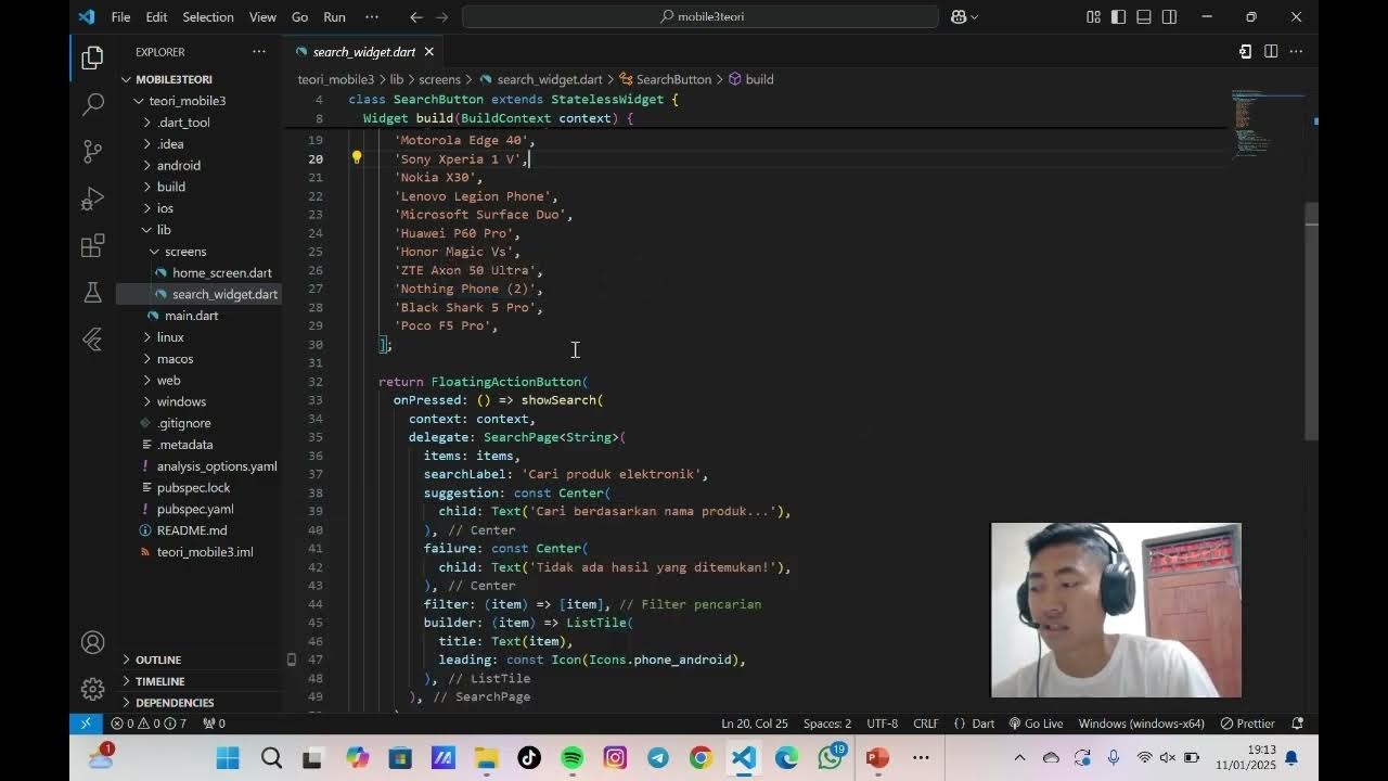 Implementasi Package Search Page di flutter ,tugas kelompok 11 kelas D Ilkom - YouTube