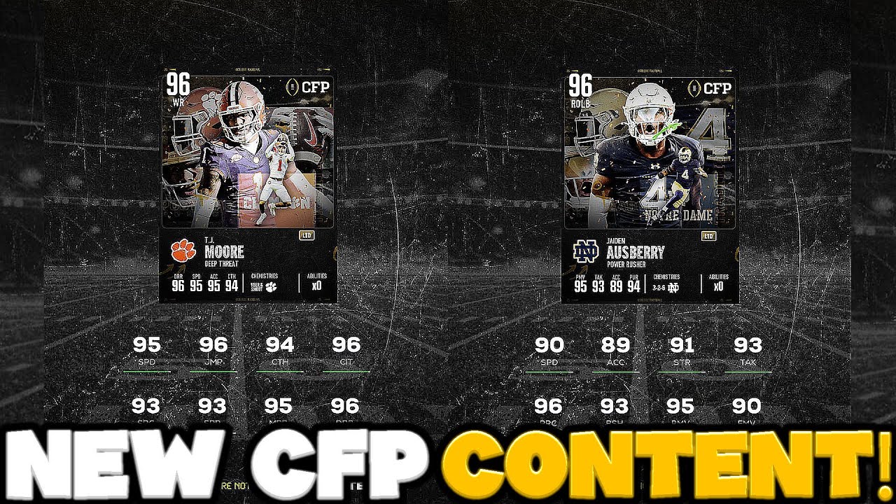 NEW CFB 25 CFP LTDS! 96 OVR CFP LTD TJ MOORE! CFB 25 ULTIMATE TEAM NEW ...