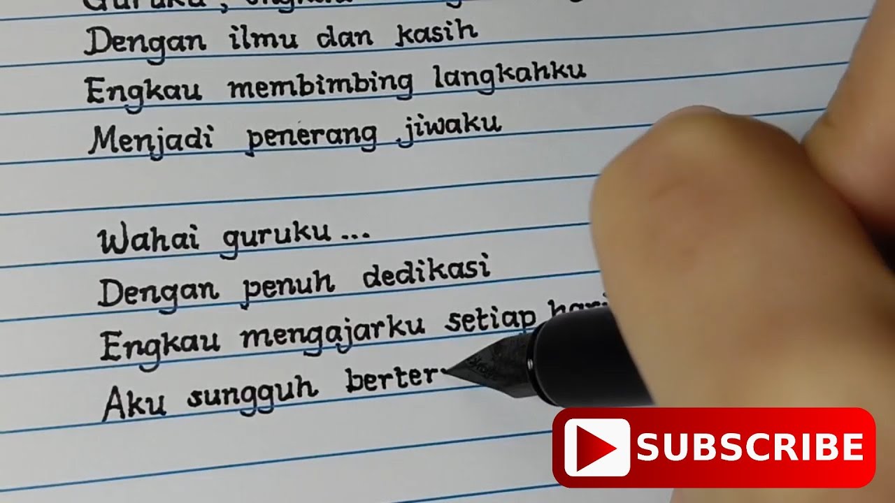 Tulisan Tangan Bagus, Rapi, Indah, dan Bersih ~ Contoh Puisi Hari Guru ...
