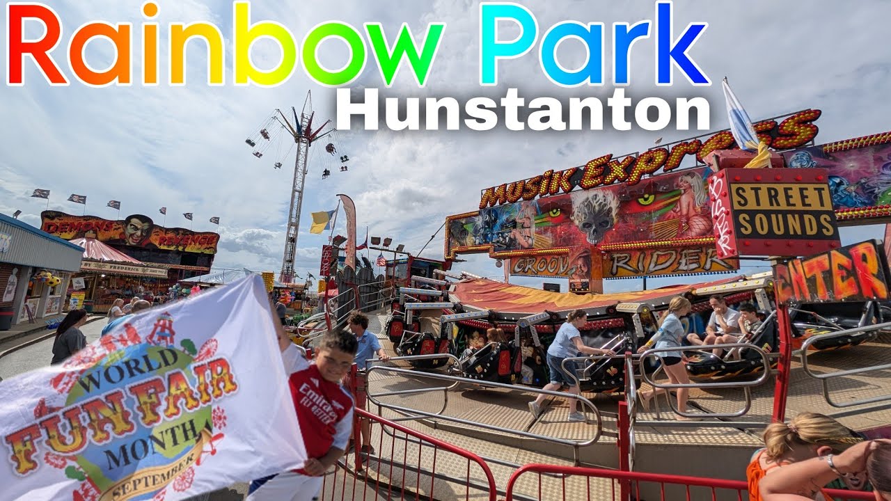 We went to HUNSTANTON RAINBOW PARK! - YouTube