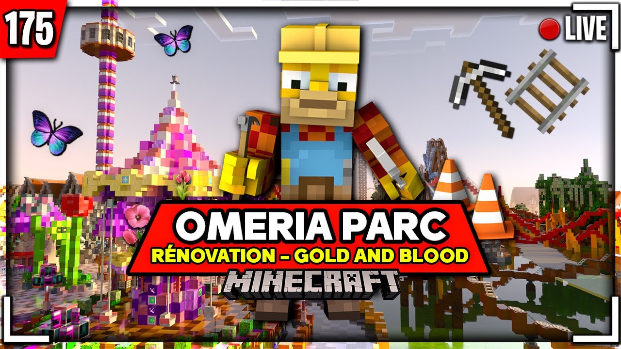 CONTINUONS NOTRE PARC D'ATTRACTION SUR MINECRAFT ! #175 [LIVE MINECRAFT ...