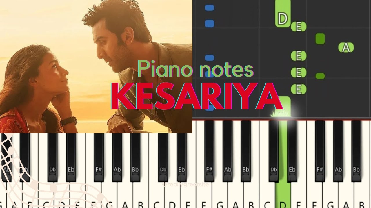 KESARIYA PIANO TUTORIAL-Brahmastra-Synthesia - YouTube