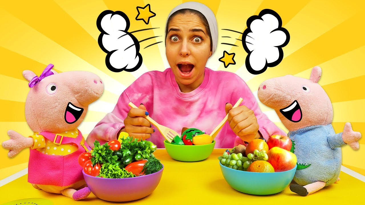 Légumes VS Fruits. Peppa Pig et George Pig veulent manger! Vidéo pour ...