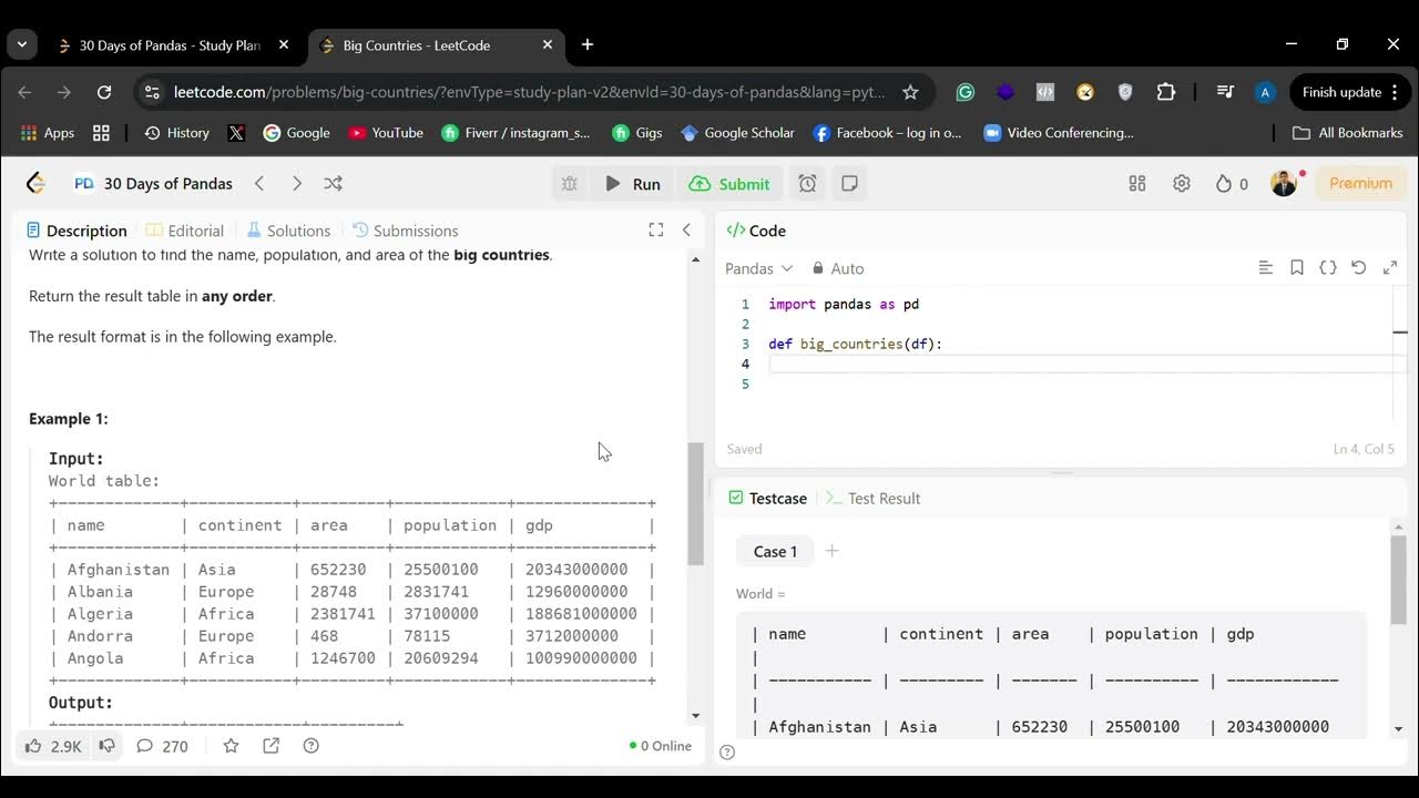 30 days of pandas | Leetcode Problems| Problem Number 595 - YouTube