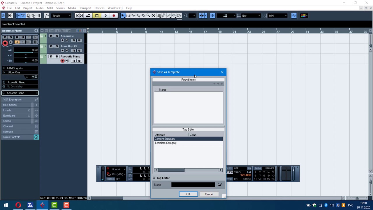 How to use a templates in Cubase 5 - YouTube