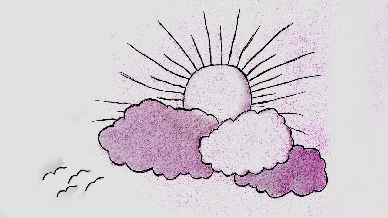 How To Draw Rain Cloud | Drawing ForKids Step By Step | Megh Brishti ...